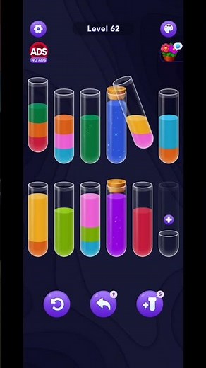 Water Sort: Only 20% of people can do this at first try. Level 62 #shorts