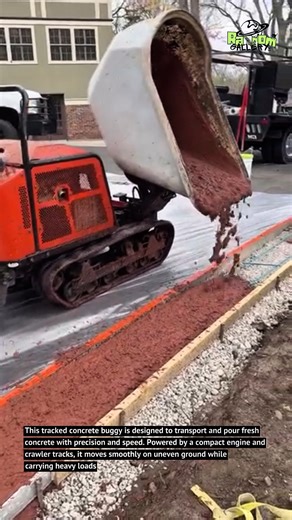 Tracked Concrete Buggy Pouring Concrete Faster Than Manual Work!