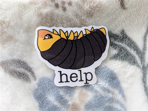 Help Isopod Sticker | Funny Vinyl Die Cut, Rubber Ducky Isopod, Mental Health Humor - Etsy