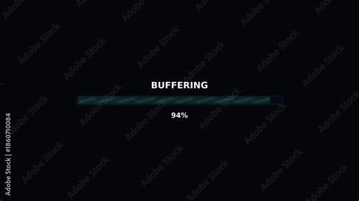 Visual representation of waiting period during video playback showing loading progress bar and percentage