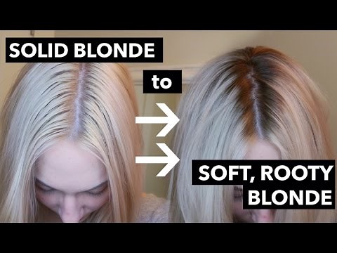 DIY root smudge/shadow root - soften roots on solid blonde