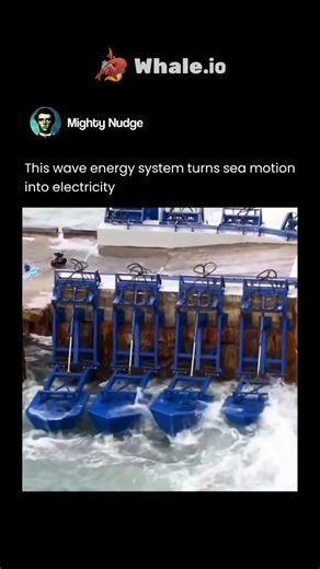 MIGHTY on Instagram: "Wave energy systems are designed to capture the constant motion of the ocean and convert it into usable electricity. Unlike wind or solar, ocean waves are predictable and continuous, making them a powerful renewable energy source. These systems are usually installed offshore or near coastlines, where wave activity is strongest and most consistent. As waves rise and fall, they move floats, hinged arms, or floating platforms. This mechanical motion drives hydraulic systems or