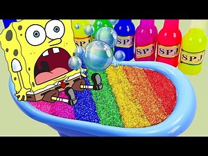 SpongeBob in Glitter Madness! ✨🛁 Colorful Glitter Bath Time Fun | Satisfying Animation
