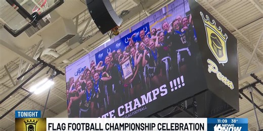 Penn High School celebrates girls flag football state championship