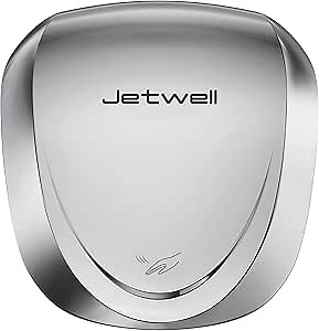 JETWELL UL Approved Power Commercial Hand Dryer with HEPA Filter High Speed Automatic Warm Wind, Heavy Duty Polished Stainless Steel Cover AC110V-130V