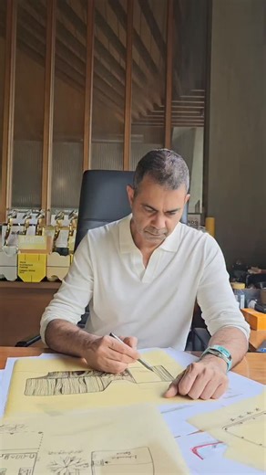 sanjay puri architects on Instagram: "2025 TO 2026 ... Sketched in 2025, and 3d model just finished on the first day of 2026, a new office building in Mumbai that wraps around a large existing tree making it the focal point with a social gathering space around. #architecture #building #sketch #artist #sanjaypuriarchitects"