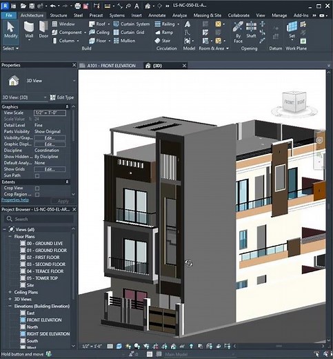 Modern house design building in revit #revit #architecture #3d