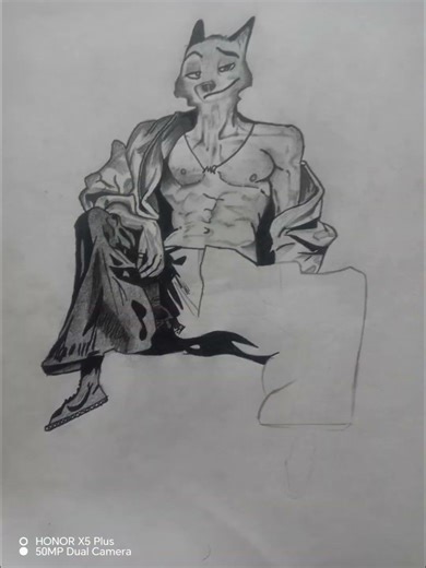 wolf fox drawing with simple things #art