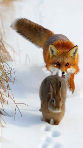 Caught on Camera! 😱 Fox Catches Rabbit in Lightning Speed 🦊 #Fox #Rabbit #FoxHunt #Wildlife #Nature