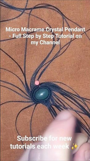 Micro Macrame Crystal Pendant Crystal Cabochon Stone Wrap #shorts #Macrame #DIYJewelry