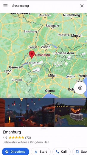 Exploring the Dreamsmp L'Manberg Castle on Google Maps