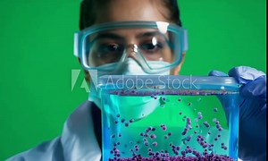 Chroma Green Screen Close-Up of Scientist Analyzing Bacteria in Laboratory Stock Video