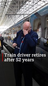 Enjoy your retirement, Joe! Mr Crean, who has spent 52 years on the railways, was greeted by friends and family on the platform as he finished his last shift as a train driver. . . . #bbceastmidlands #derbyshire #glossop #retirement #transpennineexpress #trains | BBC Nottingham