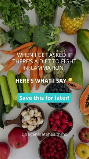 When I get asked if there’s a diet to fight inflammation, here’s what I say 👇
