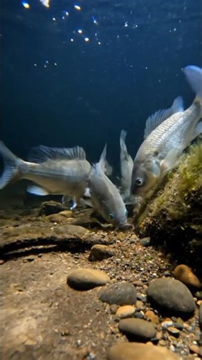 Fishes sounds, swimming freely at night