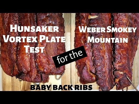 Hunsaker Vortex Plate Test // 6 Racks of Ribs //22" Weber Smokey Mountain //