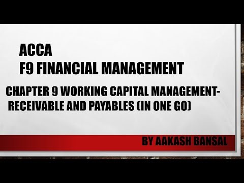 ACCA F9-Financial Management-Chapter 9 Receivables & Payables(IN ONE GO)-Detailed Explanation, Ques