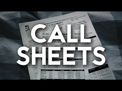 What is a Call Sheet? - How to Create and Understand Call Sheets