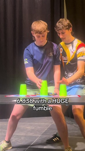 big fumble but with a crazy fast recovery!! #sportstacking #cupstacking