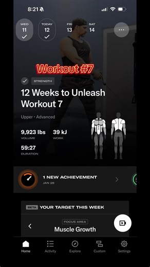 Week 2 in the books 🔥 Workouts 7 & 8 DONE—pushing harder, getting stronger, and unleashing that inner beast one rep at a time! 💪 Who’s with me on this grind? Tonal 12 Weeks to Unleash is whooping my butt #progressnotperfection #fitnessjourney #gymmotivation #Fitness #GetStronger @Tonal