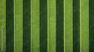 Green grass seamless texture on striped sport field. Astro turf pattern. Carpet or lawn top view. Baseball, soccer, football or golf game. Fake plastic or fresh ground for game play Video
