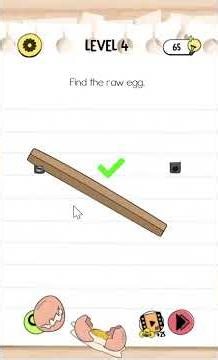 Brain test game level 4 , Find the raw egg. #gaming #braintestsolution #brainteaser #brainout