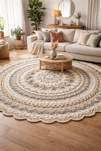 Giant Mandala Crochet Pattern | Boho Floor Decor (PDF Digital Download,rug English/german) - Etsy UK