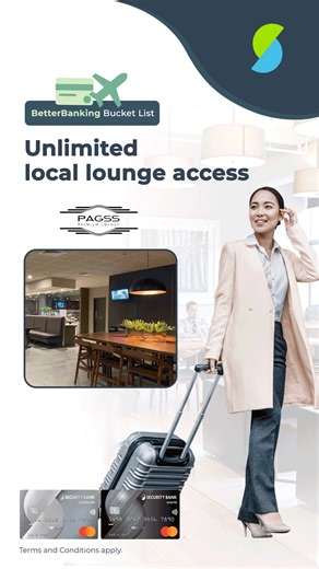 Exciting news for Security Bank Platinum and World Mastercard credit cardholders!​ You now have even more choices with free unlimited access to 2 new additional airport lounges starting March 15, 2024:​ ​ ✈️ PAGSS Lounge​ NAIA Terminal 1 and 3​ Francisco Bangoy International Airport​ Puerto Princesa International Airport​ ​ ✈️ A-Lounge​ NAIA Terminal 1 and 3​ ​ Plus, continue to enjoy unlimited access to the Marhaba Lounge in NAIA Terminal 1 and 3. ​ ​ Relax and unwind as you wait for your next 