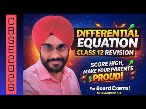 DIFFERENTIAL EQUATION MOST IMPORTANT QUESTIONS.CLASS 12 BOARD EXAM