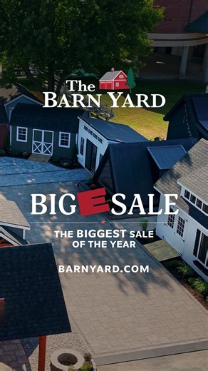 2.6K views · 41 reactions | All new styles & high-end finishes, the best materials, and expert building techniques combine to create a display of sheds, garages, and pavilions you’ll want to see for yourself. Visit us this weekend at The Big E and our stores in Ellington & Bethel, CT for the biggest sale of the year! | The Barn Yard | Facebook