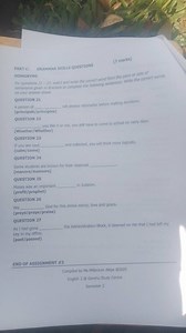 PART C: GRAMMAR SKILLS QUESTIONS (7 marks)HOMONYMSFor quest... | Filo