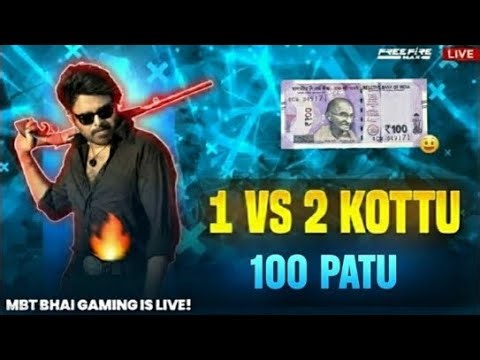 1 VS 2 0/5 KOTTU 100 PATTU!🤑\n MBTBHAIGAMING IN LIVE #freefire #MBTBHAI