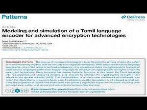 Modeling and Simulation of a Tamil Language Encoder for Advance Encryption Technoligies