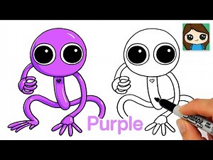 How to Draw Purple Easy | Roblox Rainbow Friends