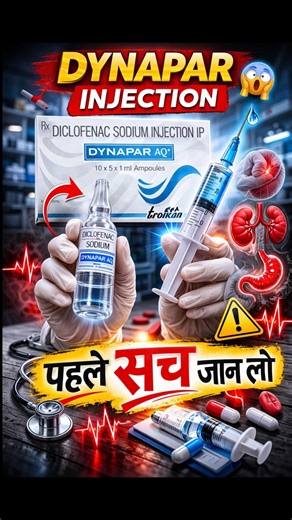 Dynapar Injection 😱 | Benefits & Side Effects | Diclofenac sodium Painkiller injection #shorts