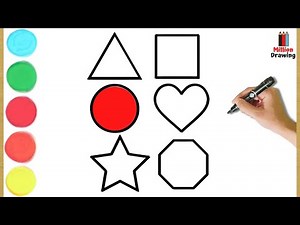 How To Draw Easy Shape Drawing and Toddlers_ Child Art| Shapes Song Kindergarten Learning Videos#515