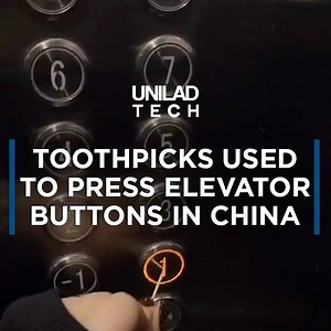 Because of the coronavirus outbreak, toothpicks are provided in lifts for Chinese residents to press buttons instead of using their hands 👀😷 | UNILAD Tech