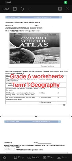 Grade 6 Term 1 Geography Worksheets #geography #teacher #worksheets #teachersbelike #worksheet