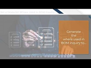 Acumatica Cloud ERP Tips 160: Bill of Materials: Where Used in BOM Inquiry