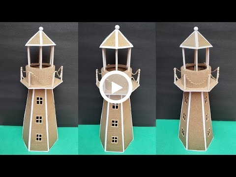 How to Make Cardboard Lighthouse | DIY Lighthouse | Cardboard Crafts