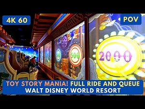[4K] Toy Story Mania! Full Ride and Queue at Disney Hollwood Studios