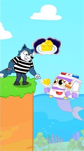 Sirena atrapa al ladrón | ¿Puedes compartir | RoboSquad #shorts