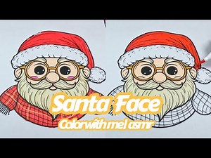 How to Color Santa Face Coloring Pages 🎄🎀 Color with me| Relaxing Color Tutorial| Marker Tutorial