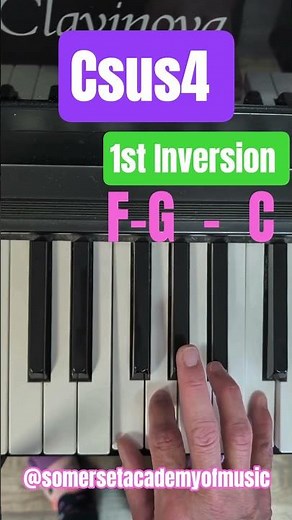 C Suspended 4th Chord Piano Inversions Csus4 #pianotutorial #easypiano