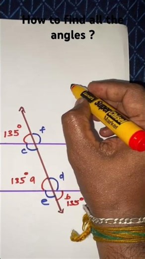 How to find all the angles in parallel lines and a transversal?