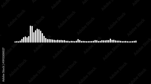 Audio spectrum equalizer bars animation, sound wave frequency visualization, modern music oscillation motion graphic, dynamic waveform loop effect, black background video 4k