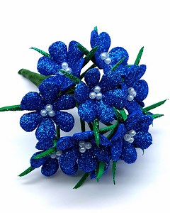 2K views · 142 reactions | Amazing mini flower making very easy tutorial at home - Room decoration ideas with eva glitter foam paper mini flower #flower #diy #trend | Origami Art & Crafts | Facebook