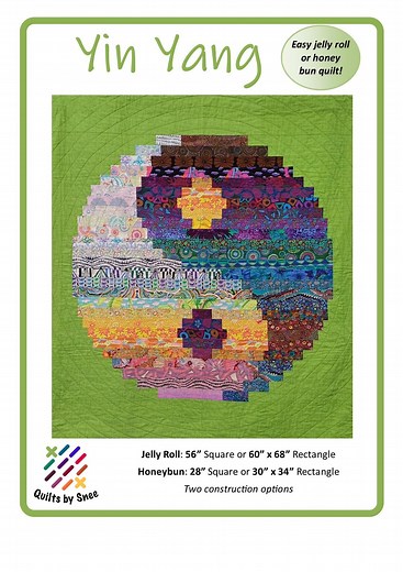 Yin Yang Quilt Pattern: Fast & Easy Strip Pieced Beginner Quilt Pattern - No Seam Matching! Throw (jelly Roll) or Baby/lap (honey Bun) Sizes - Etsy