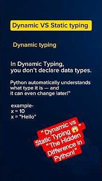 #bome ⚡Dynamic vs Static Typing 🤯 ||python programming ||#shorts #trending #trendingshorts