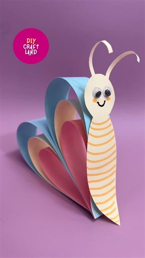 A fun and simple paper butterfly craft 🦋 Kids fold and layer colorful paper to create a 3D butterfly, developing fine motor skills, creativity, and color recognition. Perfect for spring activities at home or in the classroom! ✂️🎨 #craftland #craft #craftideas #diycrafts #diy | DIY & Craft Ideas